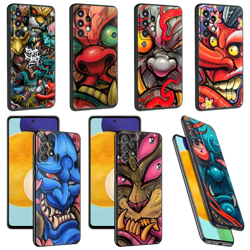 Anime Horror Samurai Mask Oni Mask Phone Case For Samsung A52 A50 A30 ...