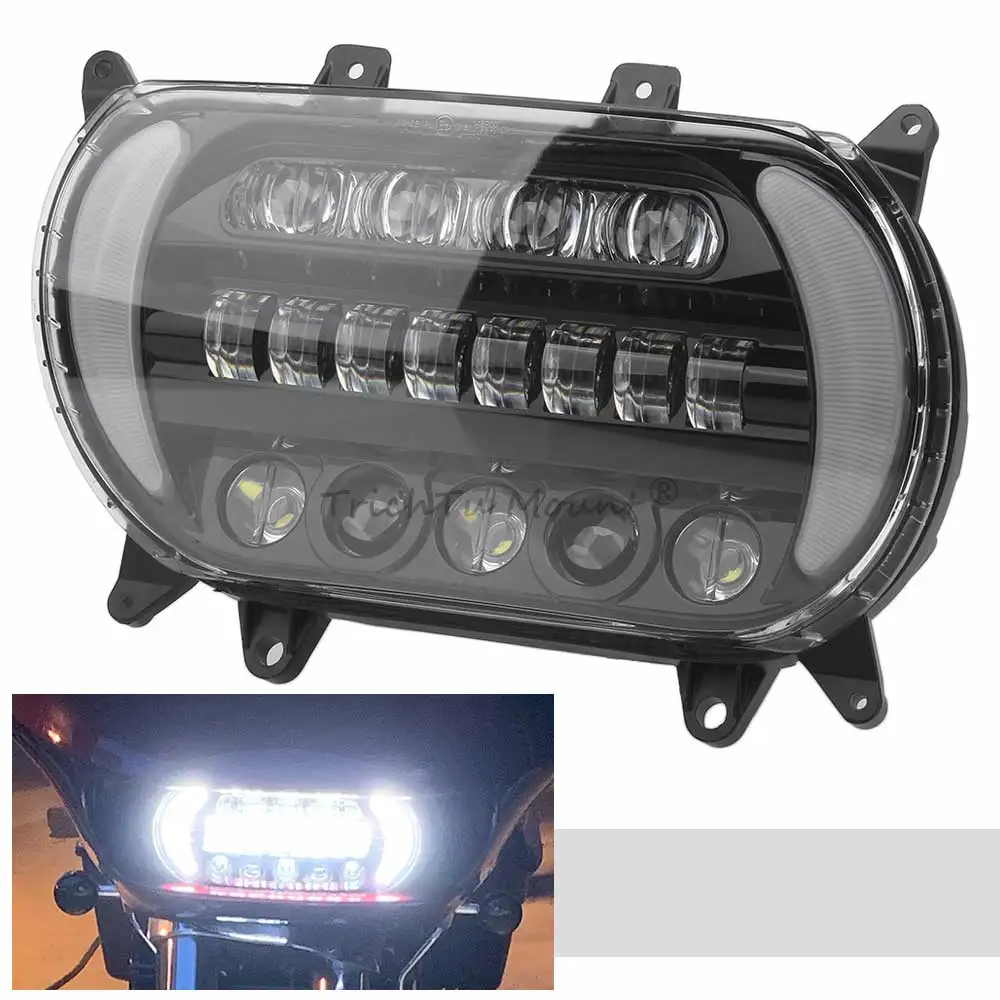 Super Bright LED Headlight Motorcycle Turn Signals Daytime Running ...