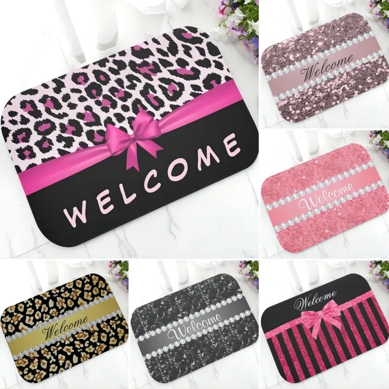 Trendy-Faux-Pink-Sequins-and-Diamonds-Doormat-Chic-Girly-Welcome-Floor ...