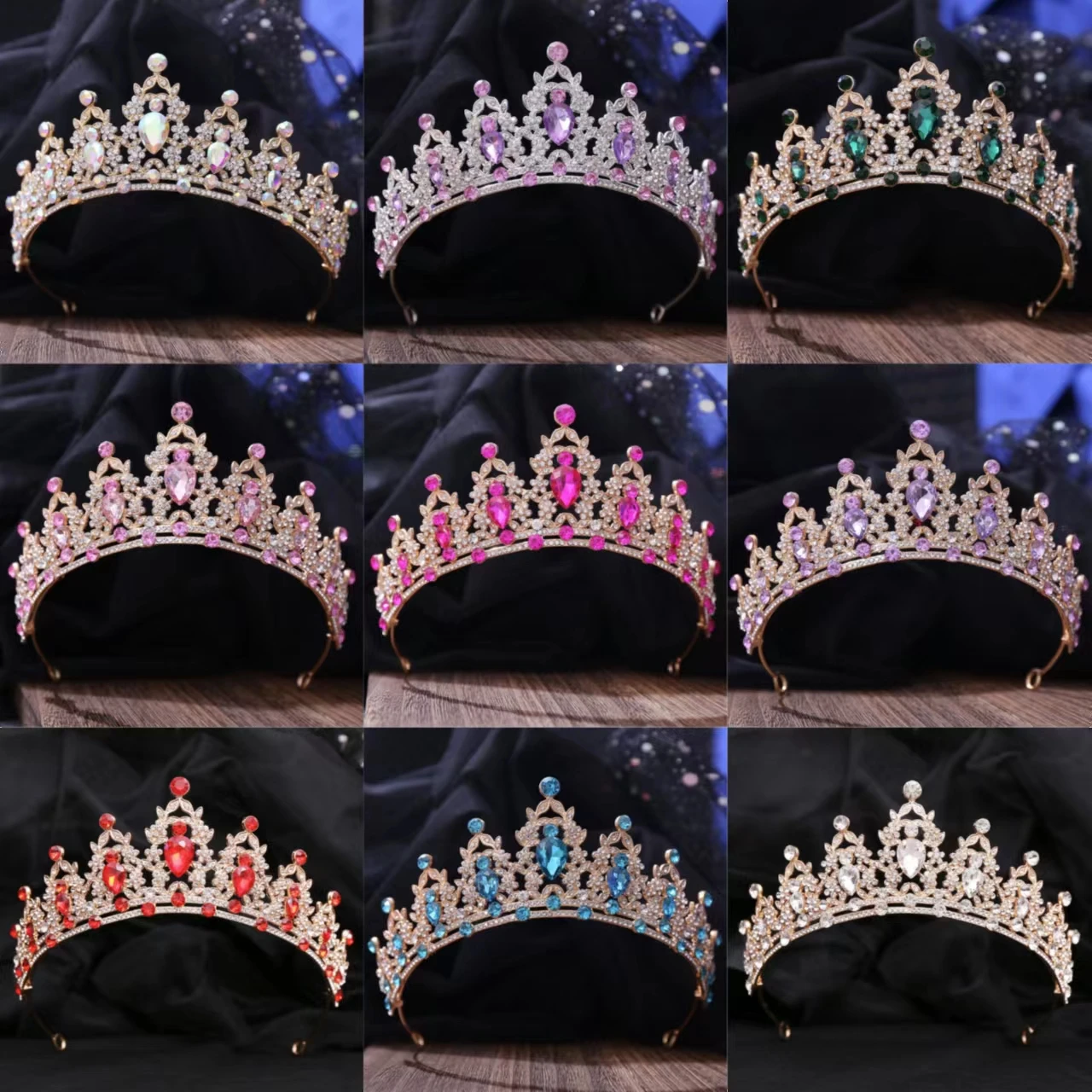 Corona-nupcial-colorida-barroca-de-moda-corona-de-boda-de-Reina-real ...