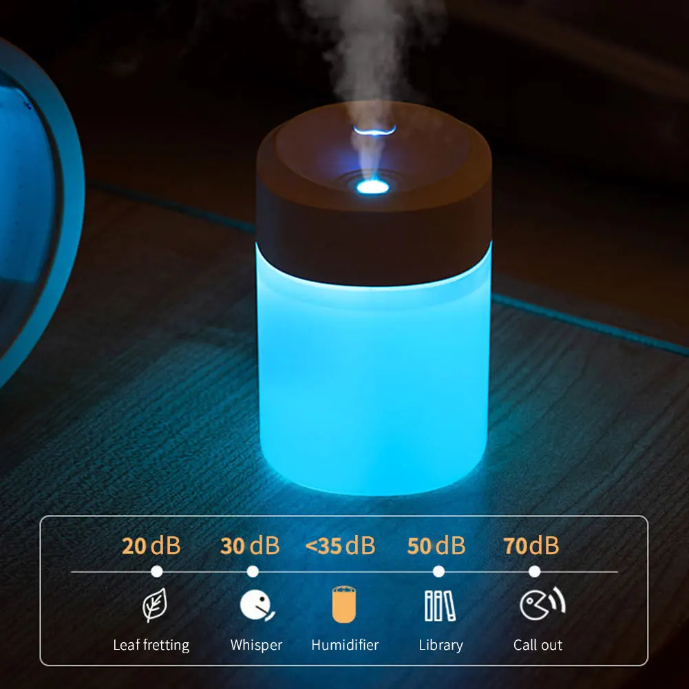 200ml Mini Air Humidifier with Night Light Essential Oil Diffuser USB ...