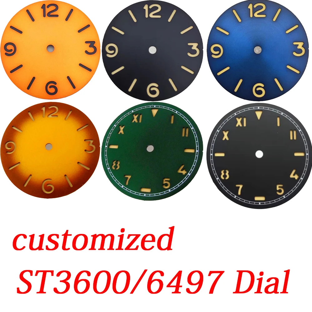 38.5mm/37mm watch dial green Luminous Replacement watch accessory fits ...