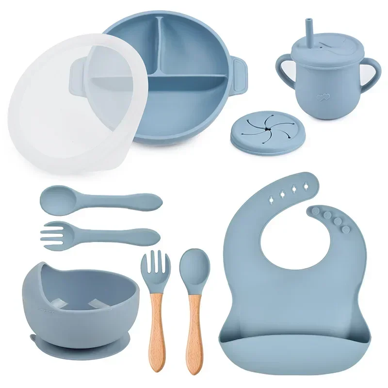 Children-s-Dinner-Plate-Compartments-Baby-Suction-Cup-Bowl-Set-Children ...