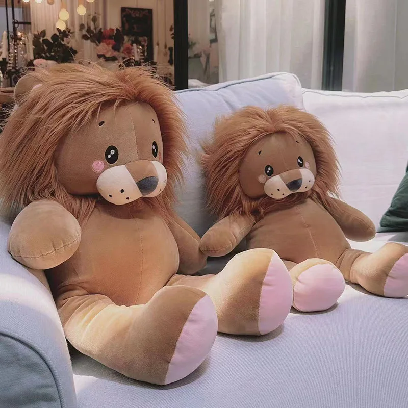 Cartoon Lion Plush Toy Cute Wild Animal Peluche Toys Stuffed Soft Doll ...