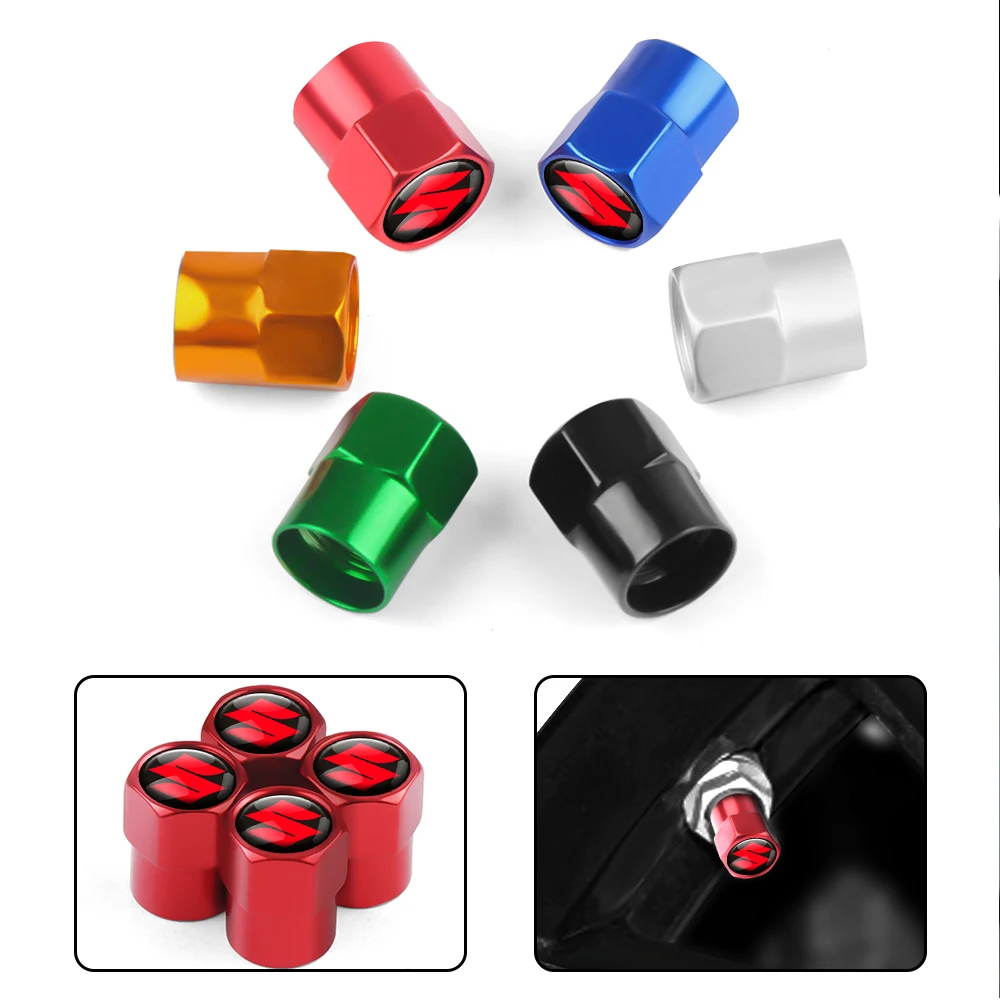 4Pcs/set Car Wheel Tire Valve Caps Air Stem Dust Covers For Suzuki ...
