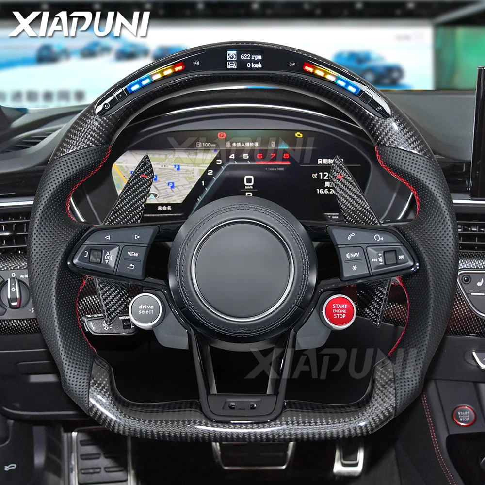 Customized LED Carbon Fiber Steering Wheel Compatible with Audi R8, TT ...