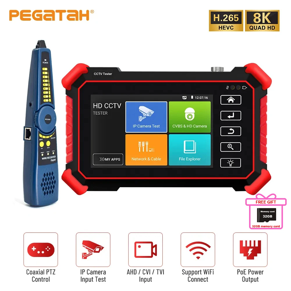 Gatah probador IPC de 4 pulgadas, 8K, 8MP, AHD/CVI/TVI, Monitor de ...