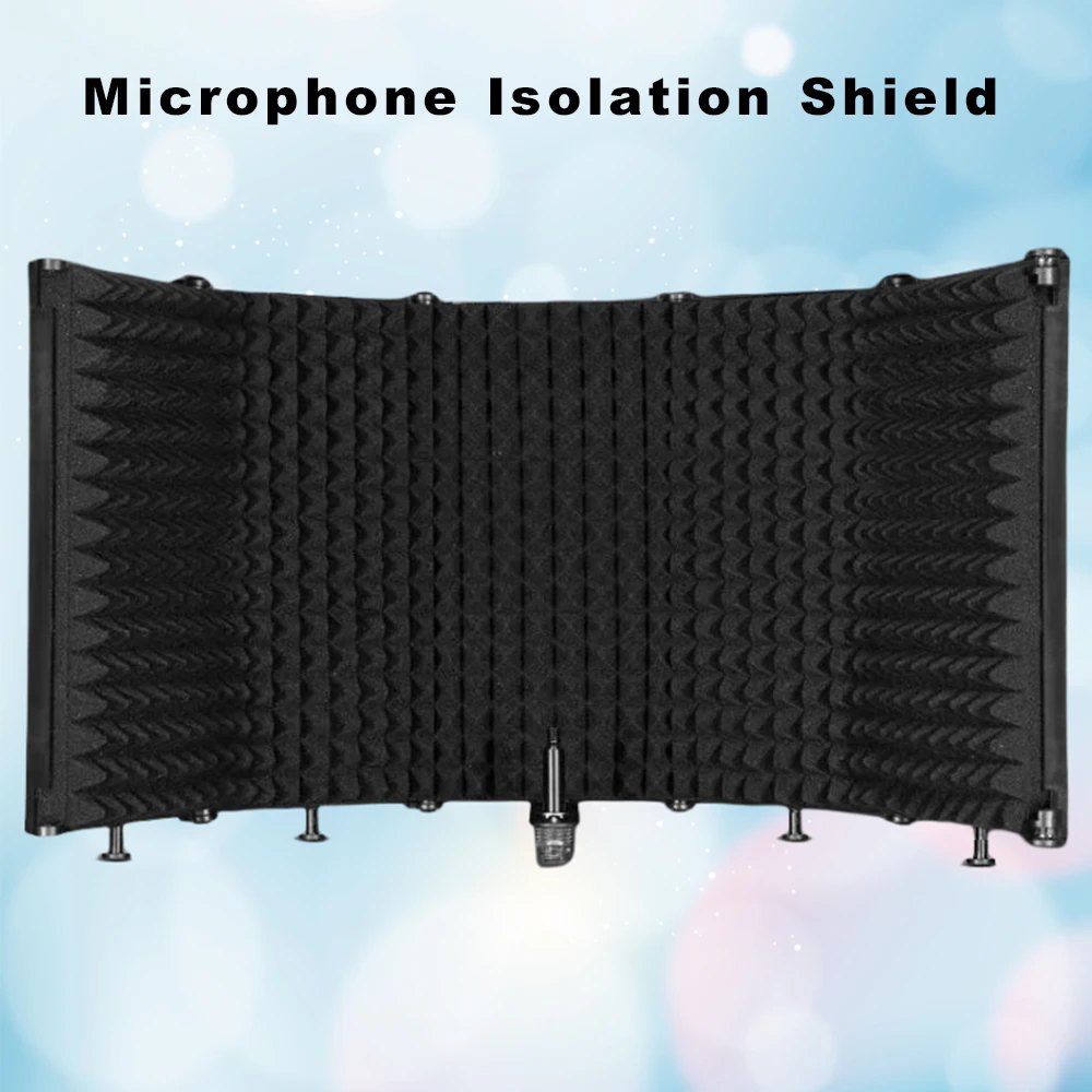 3/5 Panels Adjustable Microphone Isolation Shield Cover Wind Screen Pop ...