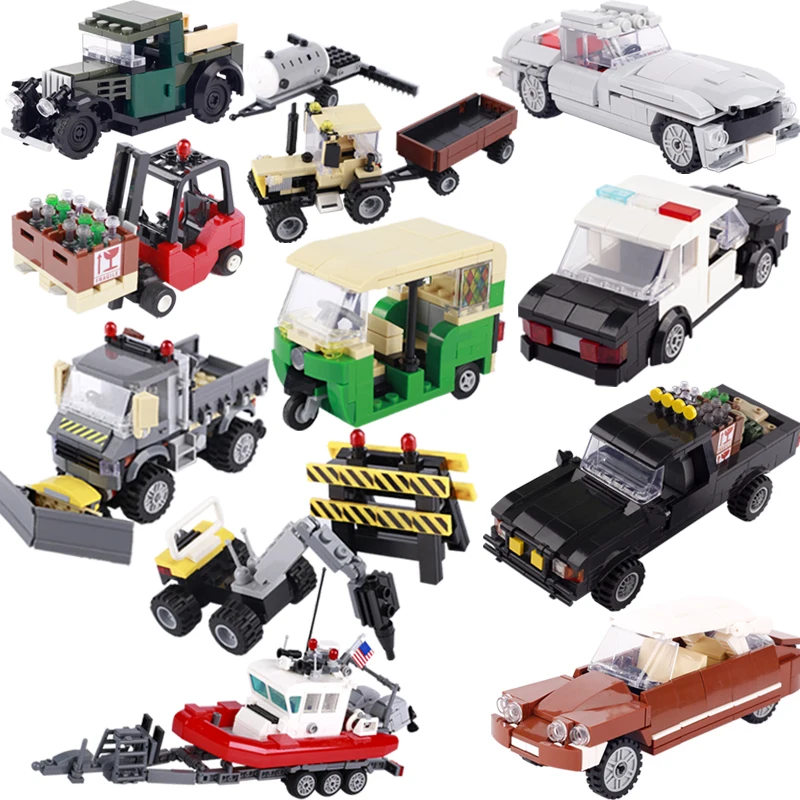 City-Transportation-Car-Building-Blocks-Vehicle-Police-Vintage-Pickup ...
