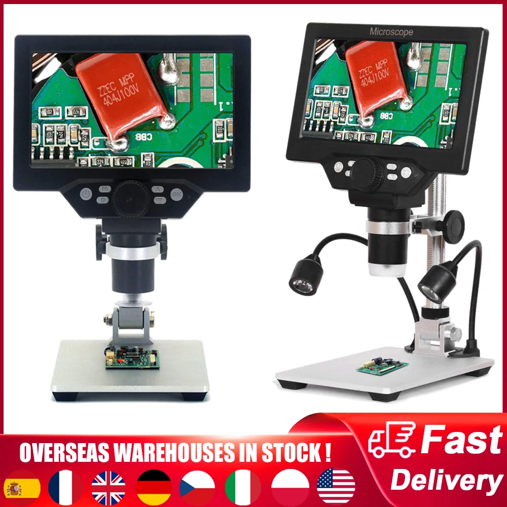 Microscopio Digital G1200 de 7 pulgadas, cámara de aumento de ...