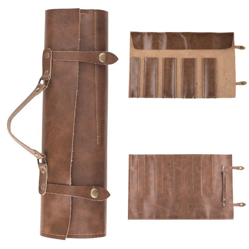Leather-Chef-Knife-Bag-Portable-Two-Layer-Cowhide-Knives-Storage-Roll ...