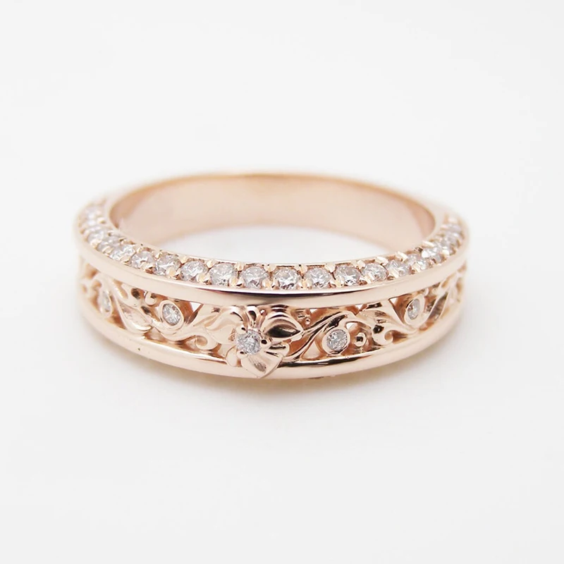 CAOSHI Chic Rose Gold Color Ring Female Engagement Party Accessories ...