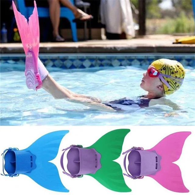 7-15 Years Boys Girls Swim Fins One Piece Children’s Mermaid Diving ...