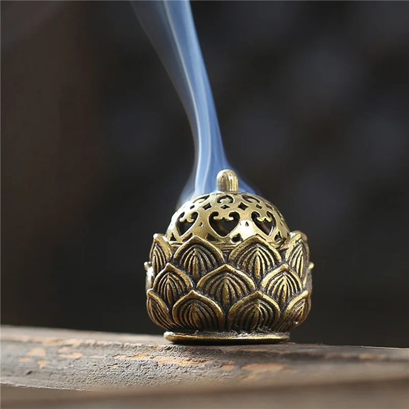 Retro-Copper-Small-Lotus-Hollow-Out-Incense-Stick-Burner-Brass-Incense ...