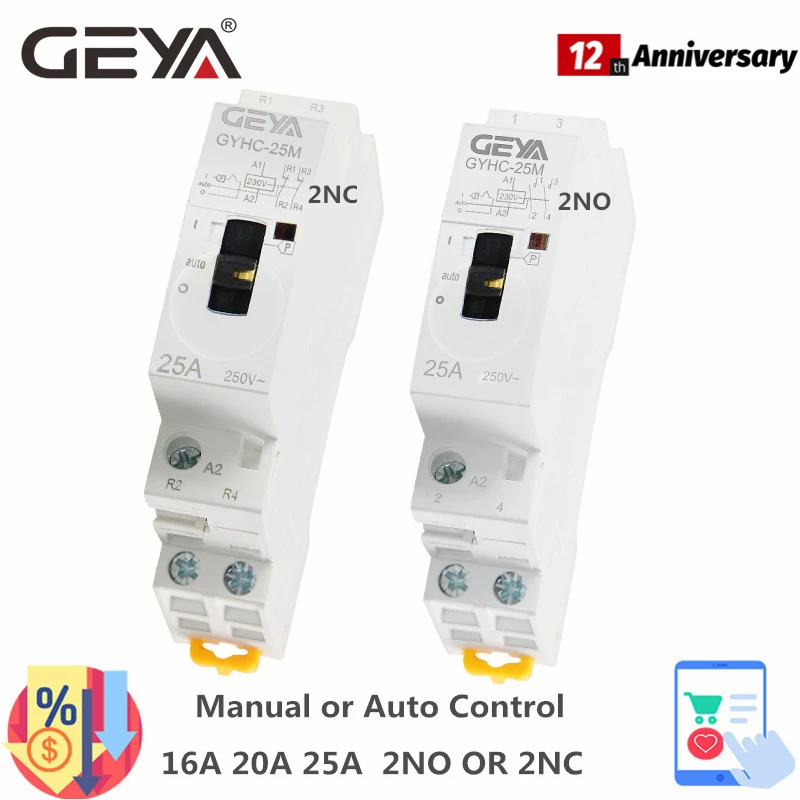 Din Rail Modular Contactor | Din Rail Contactor Ac 220v | 2p Household ...