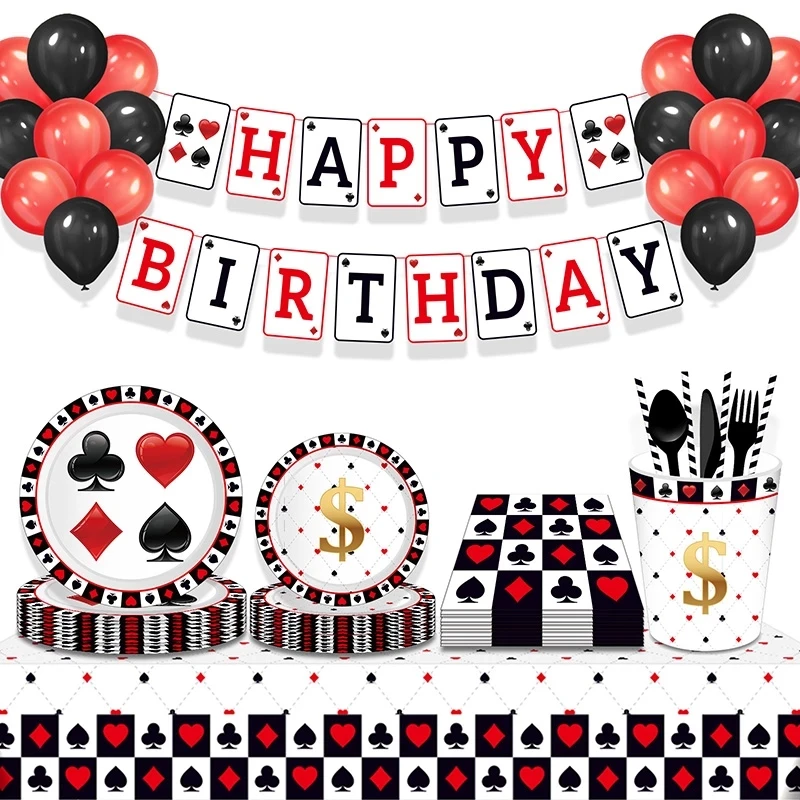 Poker-Game-Casino-Party-Decorations-Playing-Card-Theme-Party-Birthday ...