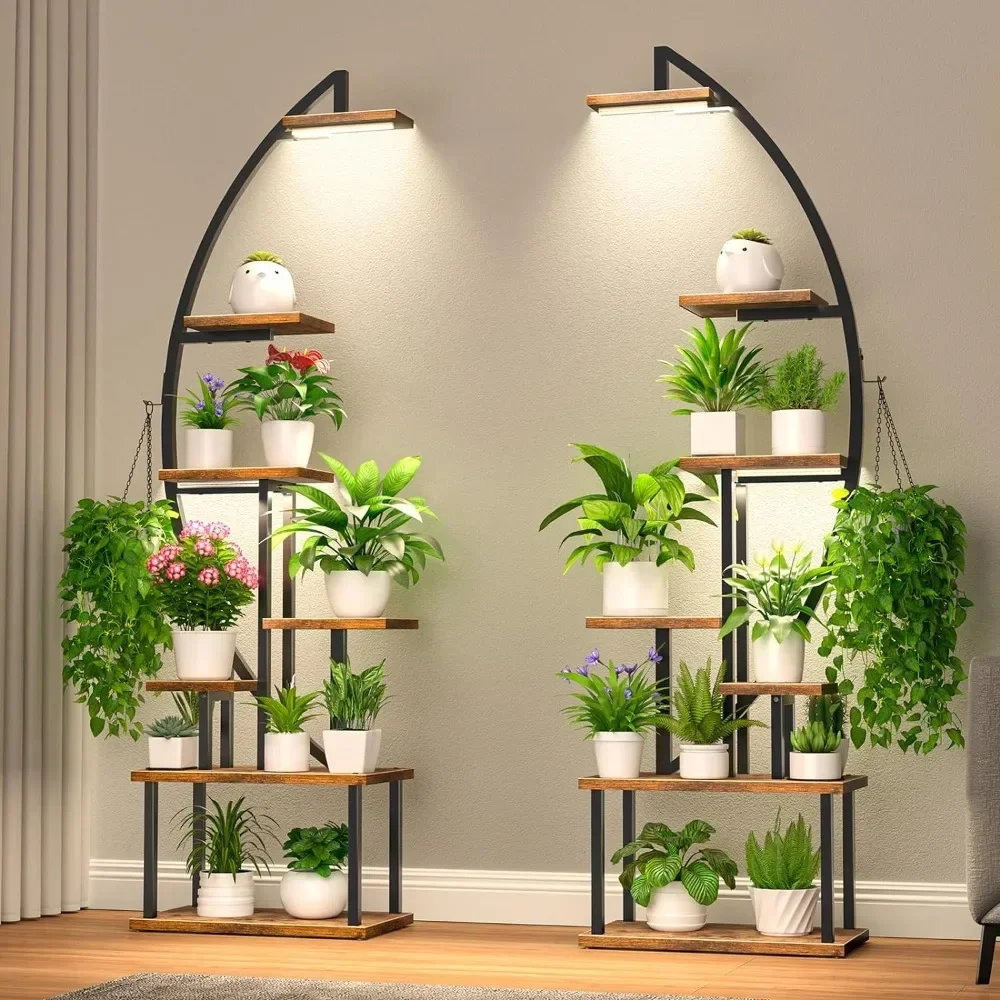 7-Tiered-Metal-for-Plants-Multiple-Shelf-Patio-Plant-Stand-Half-Moon ...