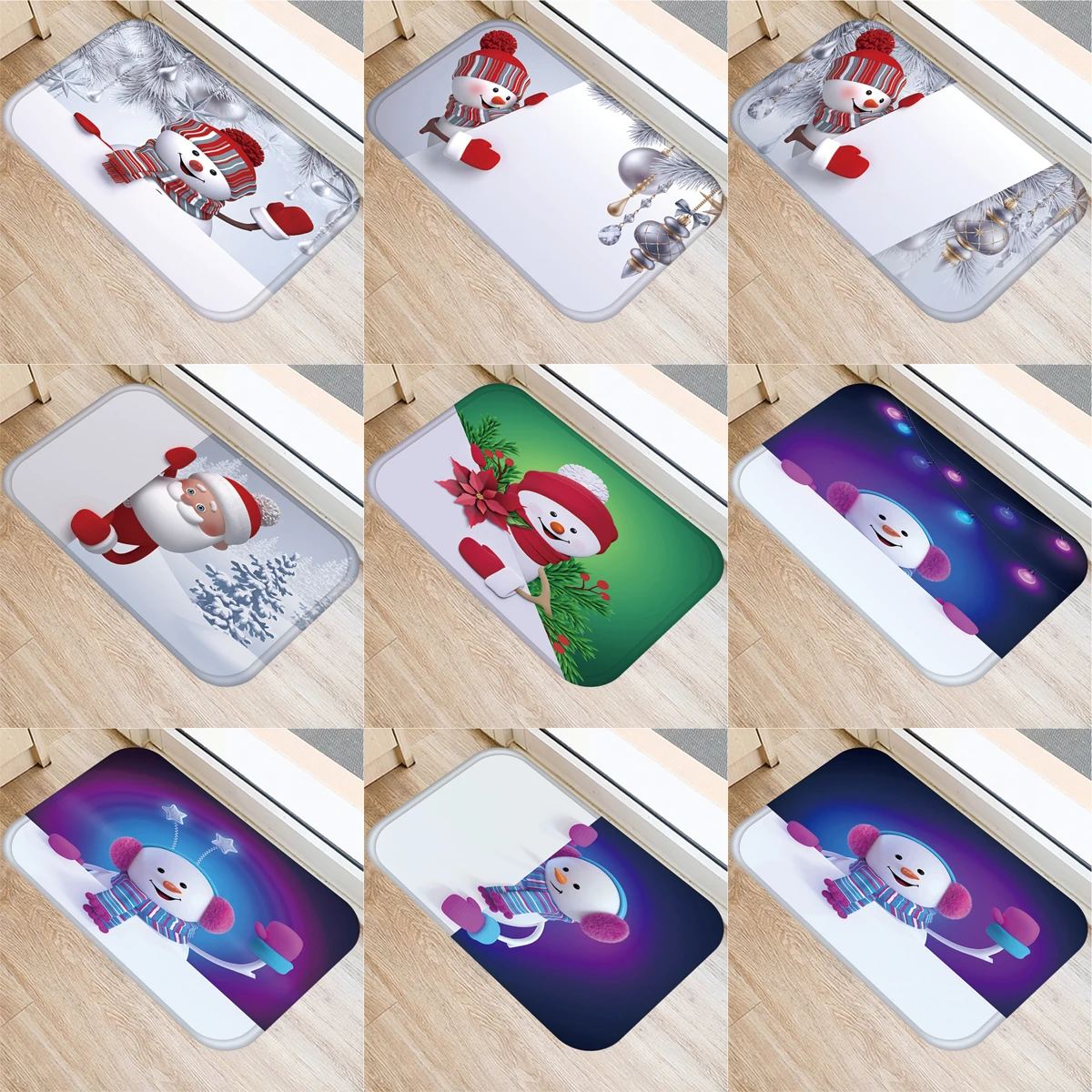 ZHENHE-Cartoon-Christmas-Snowman-Mat-Print-Doormat-Anti-Slip-Floor ...