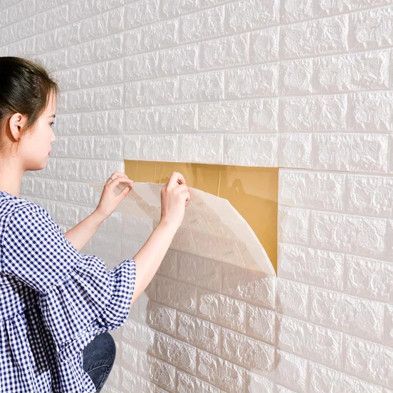 70-77cm-3D-Brick-Pattern-Wall-Sticker-Self-Adhesive-Panel-Pearl-White ...
