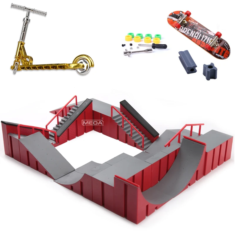 빅 씬 DIY 핑거 스케이트보드 그레이 미니 파크 스케이트 스턴트 램프, 계단 스쿠터, 베뉴 콤비네이션, 실내 홈 장난감 ...