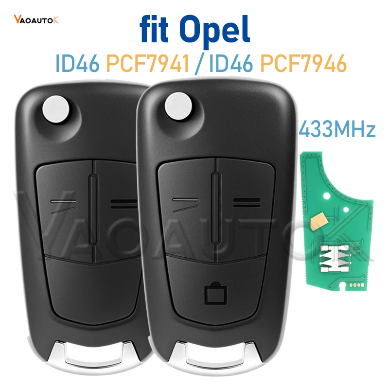 Flip Remote Key Fob 433Mhz For Opel Vauxhall Astra H Zafira B Corsa D ...