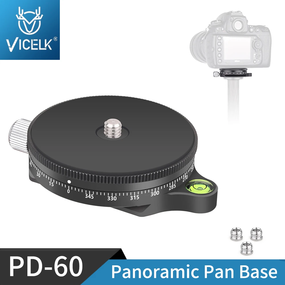 VICELK-CNC-Aluminum-360-Panoramic-Pan-Base-with-Bubble-Level-and-Arca ...