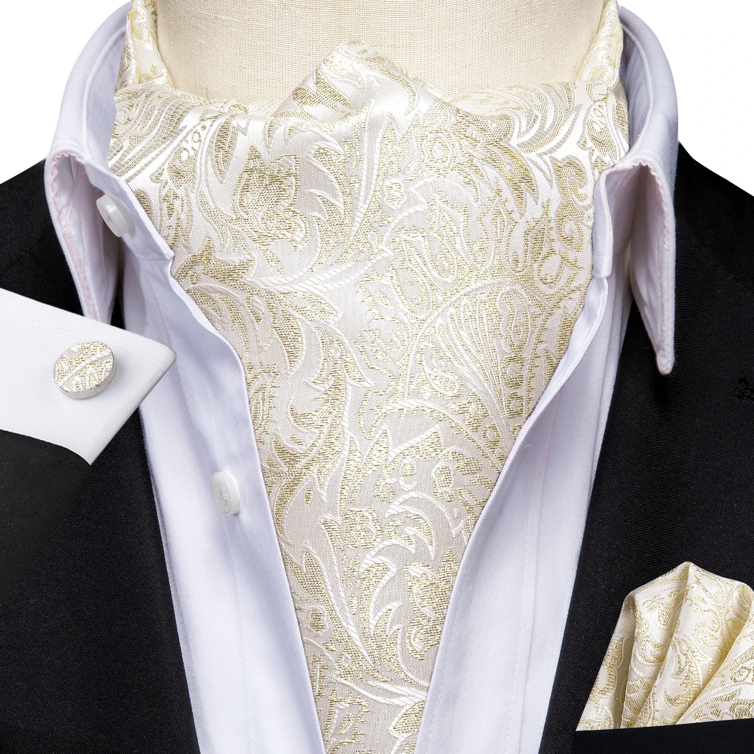 Silk Mens Ascot Black Pink Blue Red Gold Green Purple White Beige ...