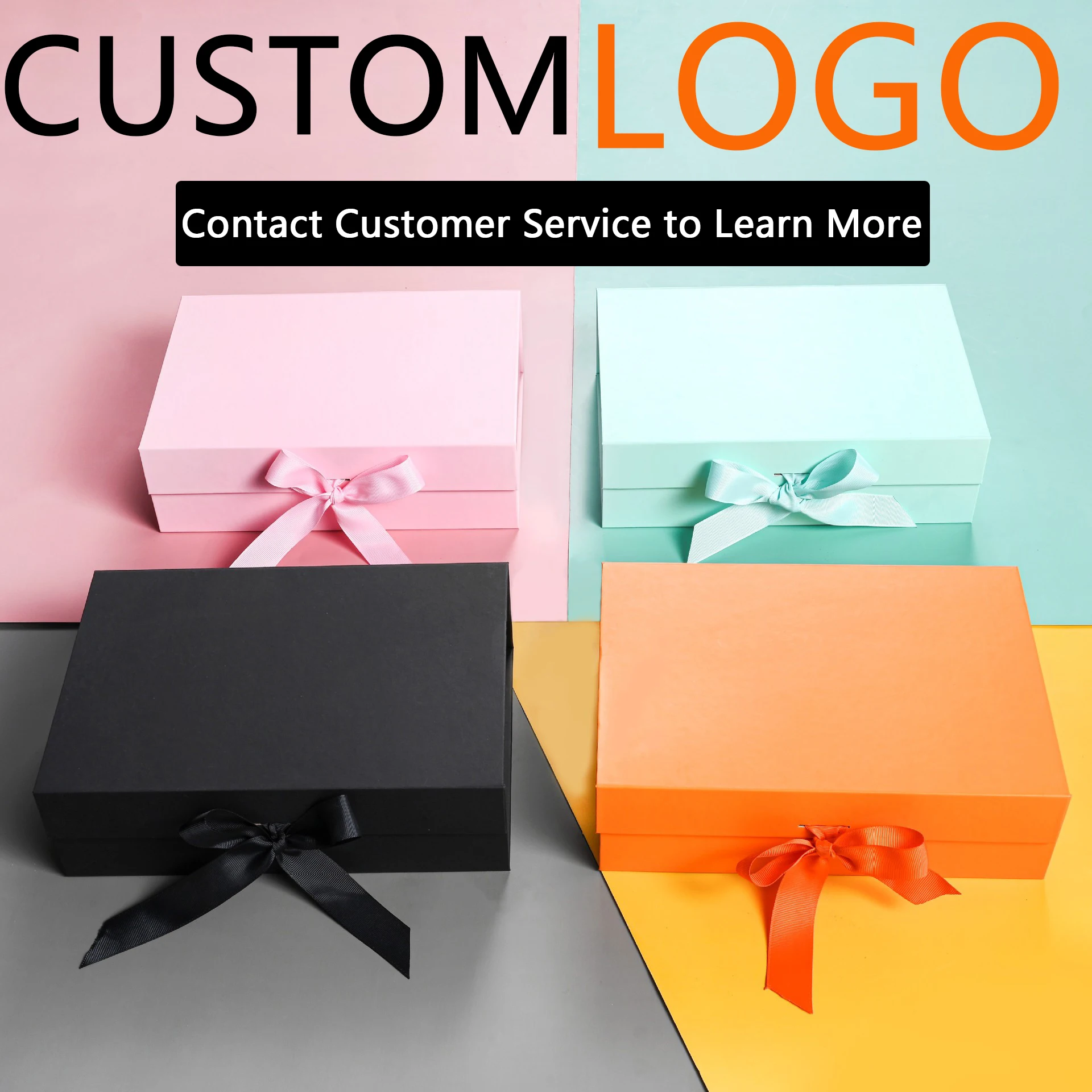 Customized-Cardboard-Folding-Box-Bow-Gift-Box-Magnetic-Flip-Box ...