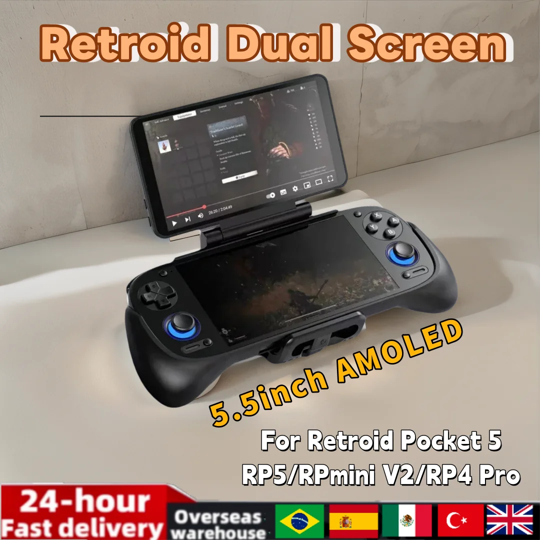 Retroid DUAL pantalla expandible dividida 5,5 "OLED1080p táctil HD ...