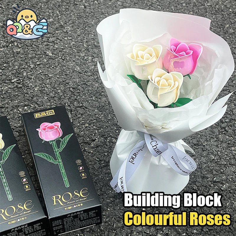 DIY-Rose-Simulation-Building-Blocks-Eternal-Flower-Assembling-Home ...