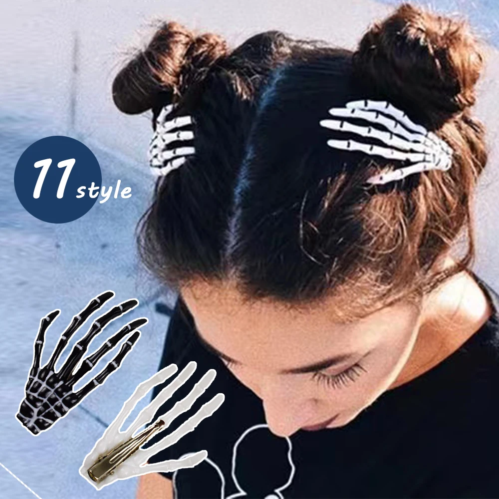 Creative-Skeleton-Hand-Hair-Clip-for-Women-Girl-Gothic-Style-Colorful ...