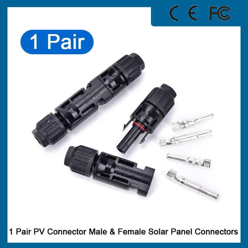 1Pair PV Connector Male & Female Solar Panel Connectors IP67 1000Vdc ...