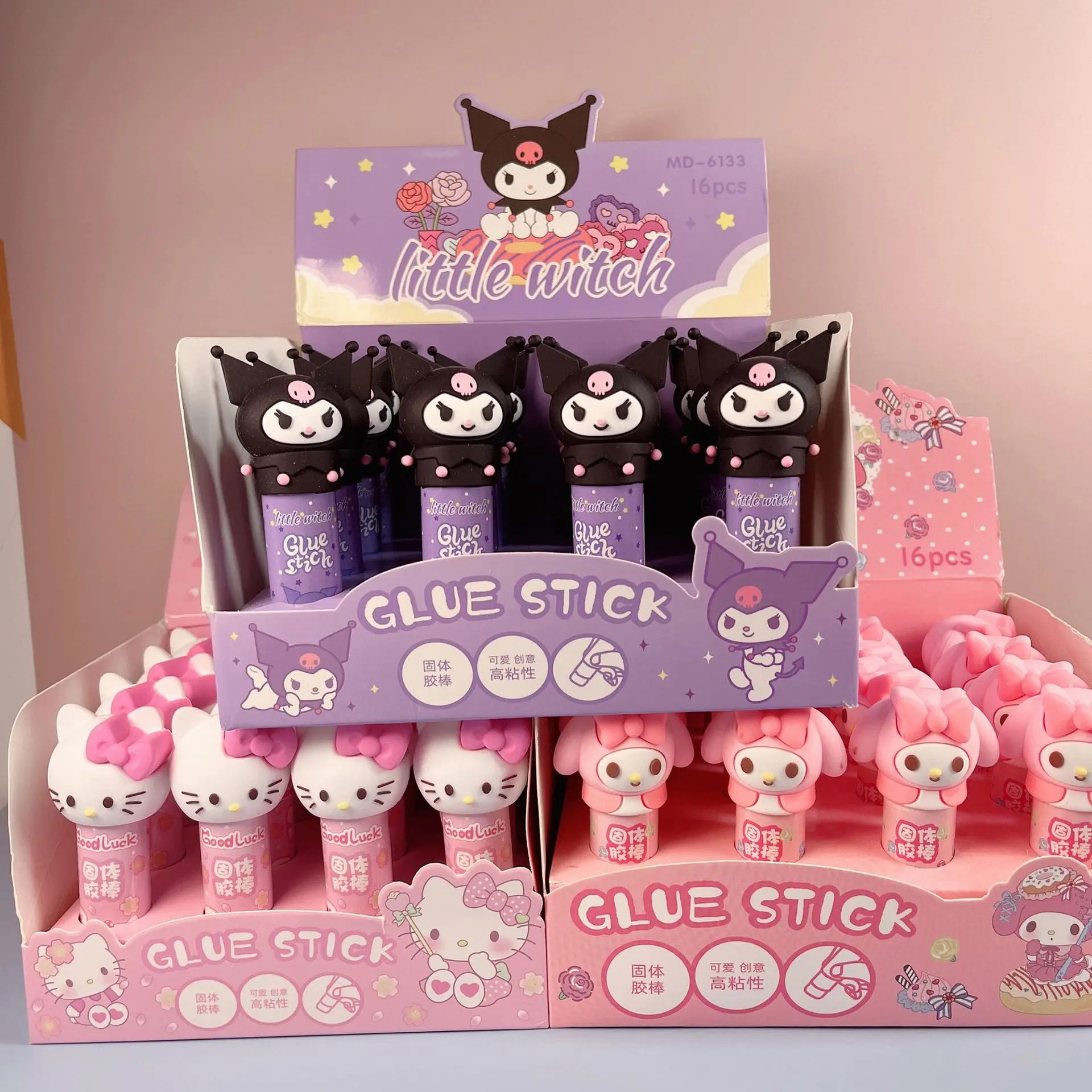 16Pcs-Sanrio-Kuromi-My-Melody-Hello-Kitty-High-Sticky-and-Quick-Drying ...