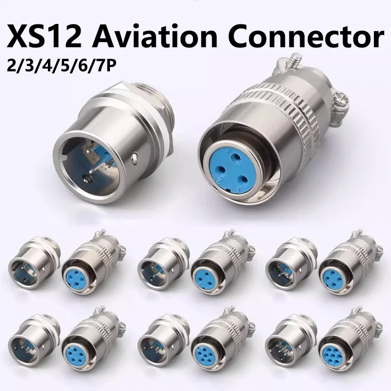 5/20/100PCS XS12J2Y XS12-2.3.4.5.6.7.8 Pins Aviation Connector Push ...