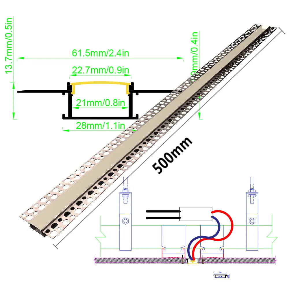 6114mm-2pcs-0-5m-Design-Freedom-Embedded-LED-Strip-Profile-Lighting-for ...