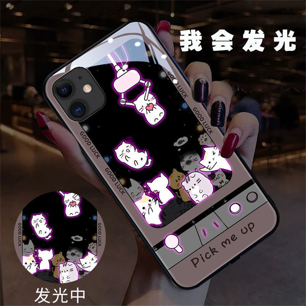 2023 Fashion Phone Cover LED Voice activated Smart Luminous Light Up Mobile Phone Case For ...