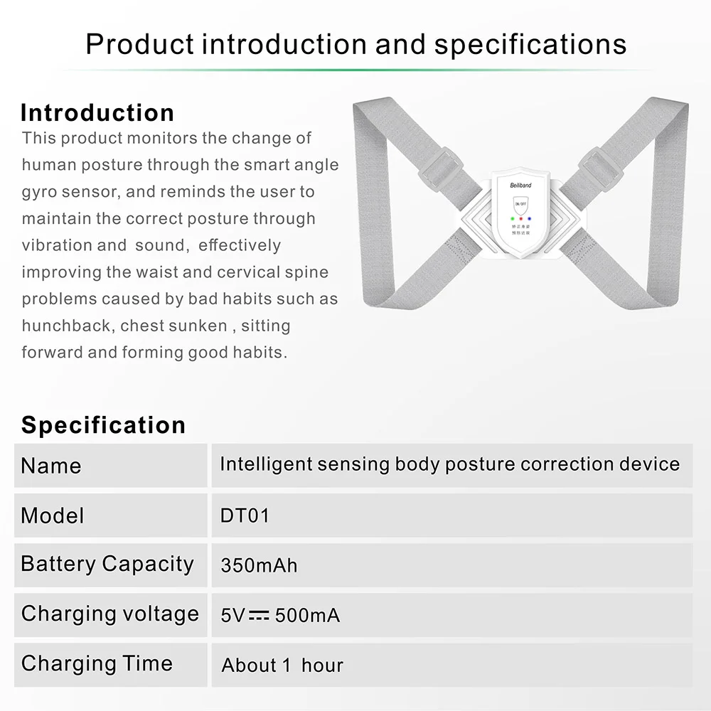 Le noir - Correcteur de Posture Intelligent, ceinture ajustable ...