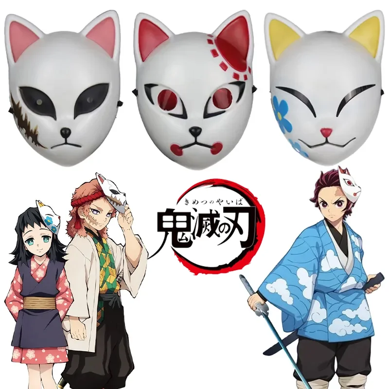 Demon-Slayer-Cartoon-Anime-Cosplay-Mask-Tanjirou-Makomo-Sabito-Kimetsu ...