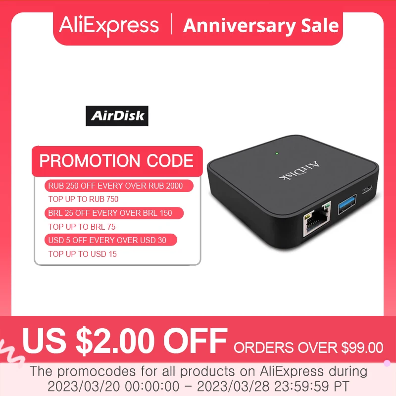 Airdisk Q2 Mobile Network Hard Disk Usb3.0 2.5" Home Smart Network ...