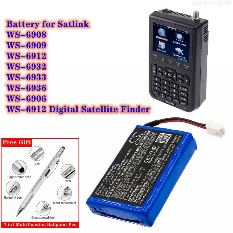 Digital satellite finder bateria f03409, E 1544 para satlink WS 6908 ...