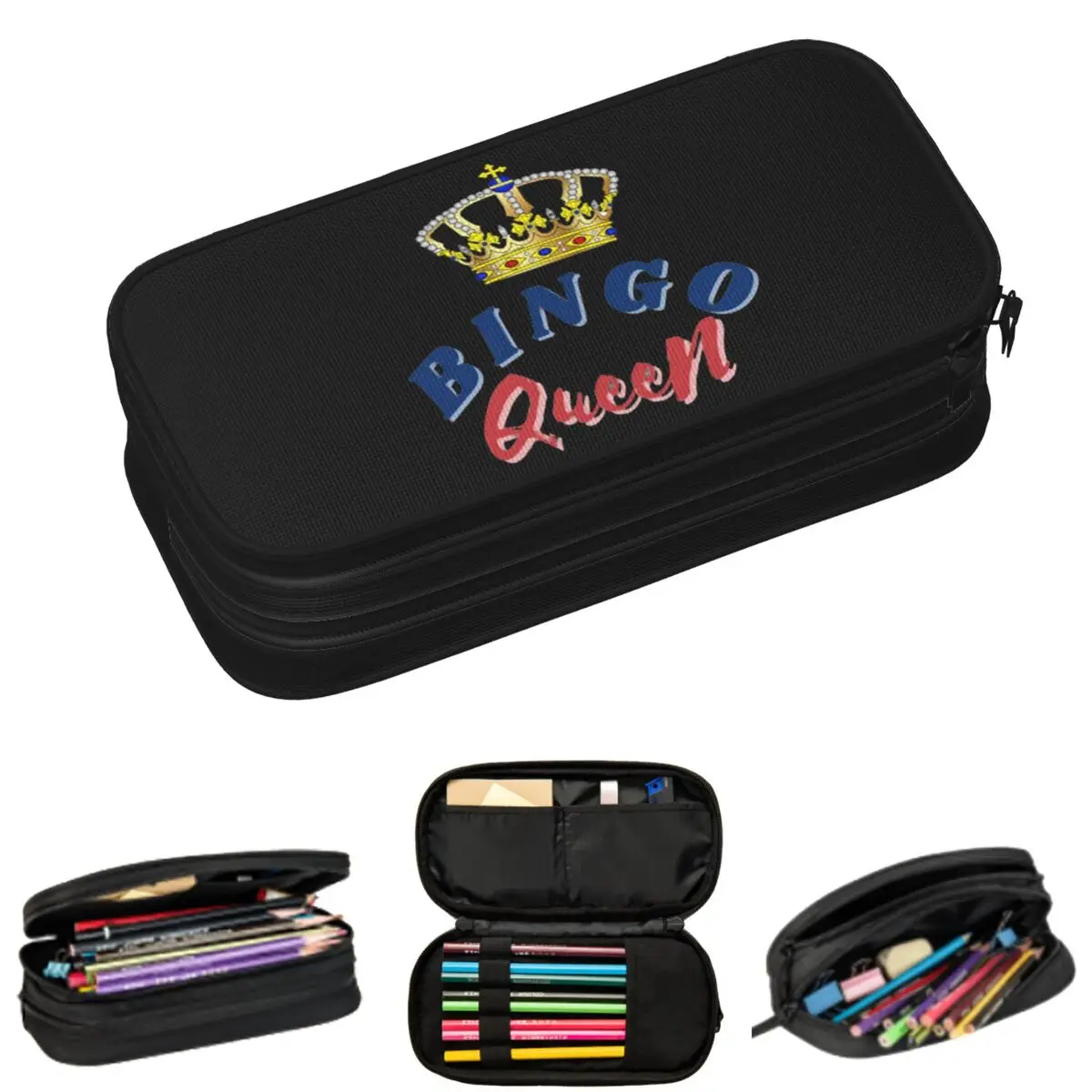 Bingo Players Bingo Queen Logo Pencil Cases for Students Gifts Pen Box ...