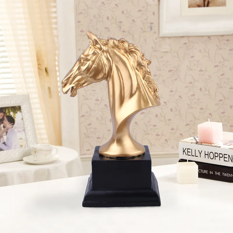 Creative-Sports-Resin-Horse-Head-Trophy-Office-Decor-Personalized ...