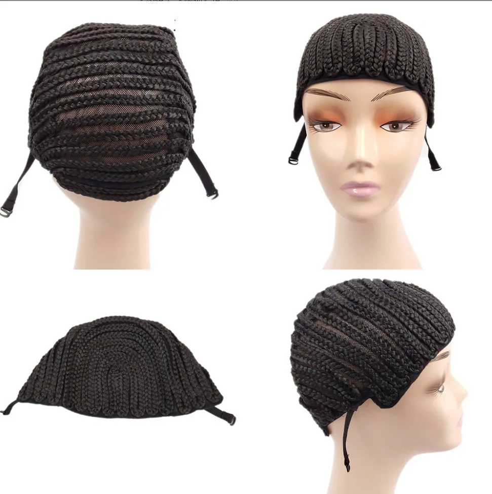 1 piece black crochet net cap crochet wig cap breathable braided ...