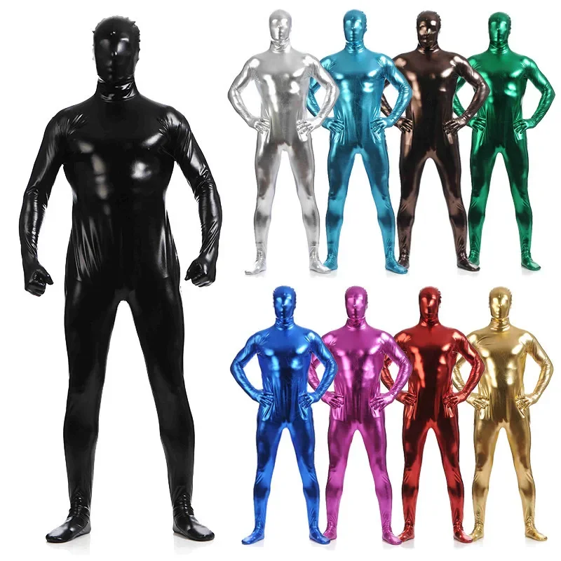 Full Coverage Glue Suit Zentai Pure Color Stage Performance Costume ...