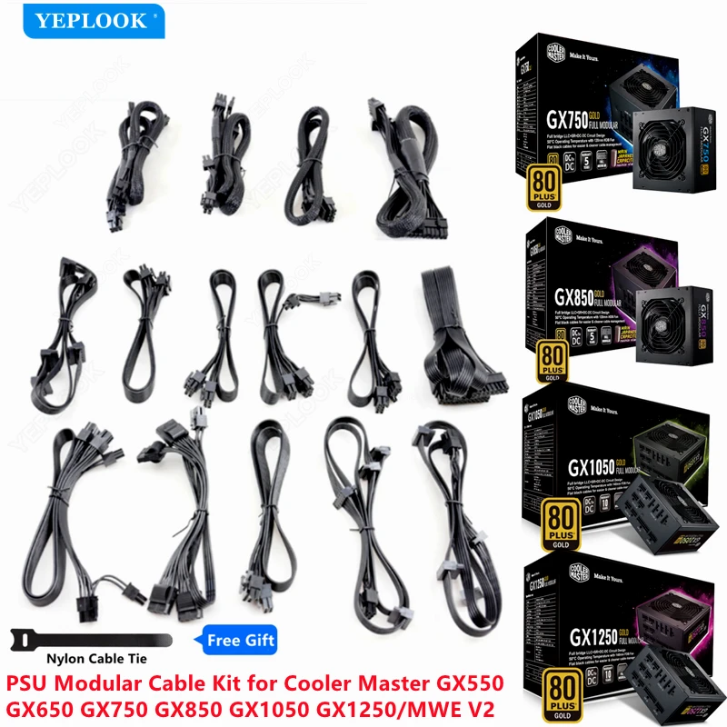 Original-Cooler-Master-GX-Modular-Cable-PCIe-8Pin-CPU-4-4Pin-SATA-Molex ...