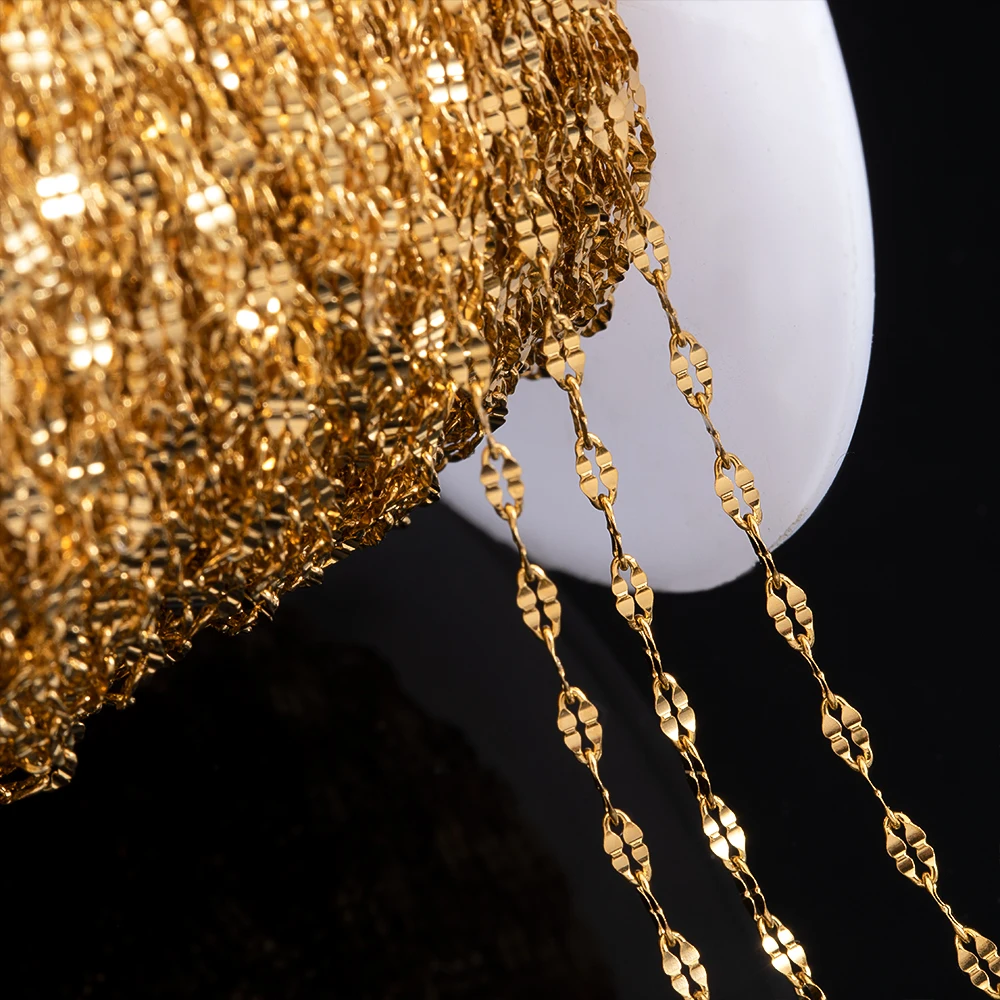 No Fade 2meters Stainless Steel Lip Chain Multi-Size Metal Bulk Chain ...