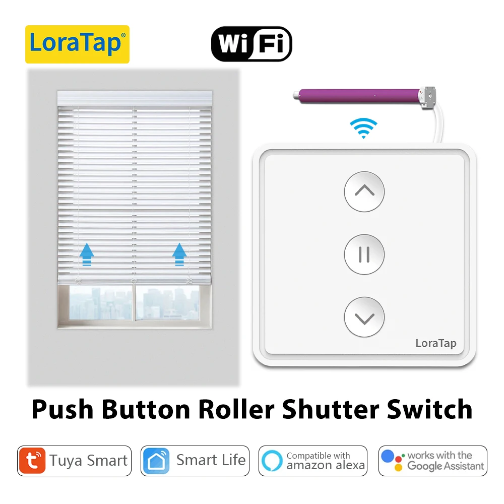 LoraTap Roller Shutter Curtains Blinds Push Button Switch Tuya Smart Life Electric Motor Engine ...