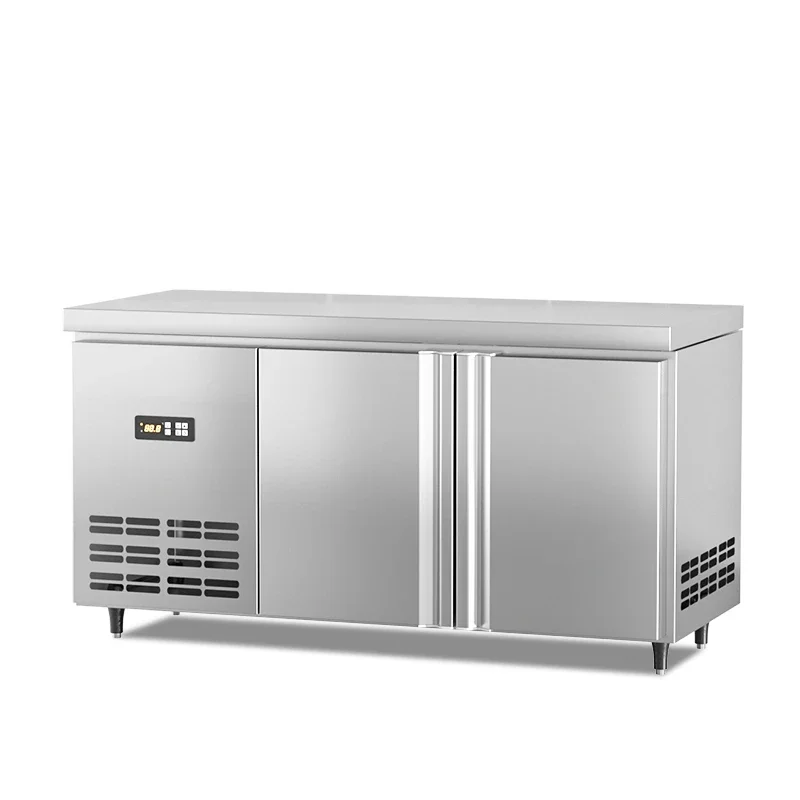 Double-Temperature-Bench-Fridge-Pizza-Table-Stainless-Steel-Freezer ...