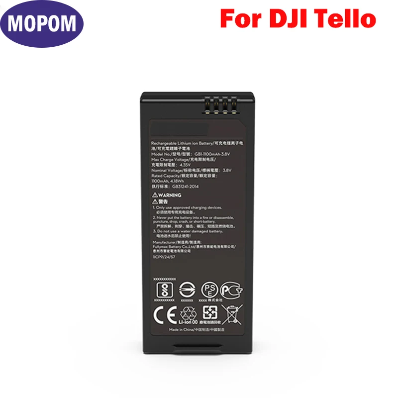 New-3-8V-Full-1100mAh-Fullymax-Tello-Flight-Battery-for-DJI-Tello-Tello ...