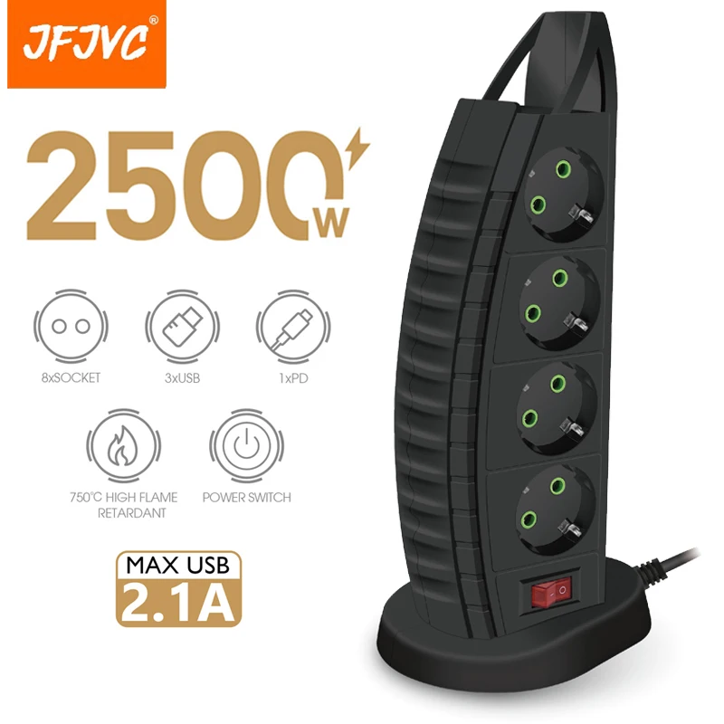 EU-Plug-AC-Outlets-Multitap-Power-Strip-Electrical-Socket-Extension ...